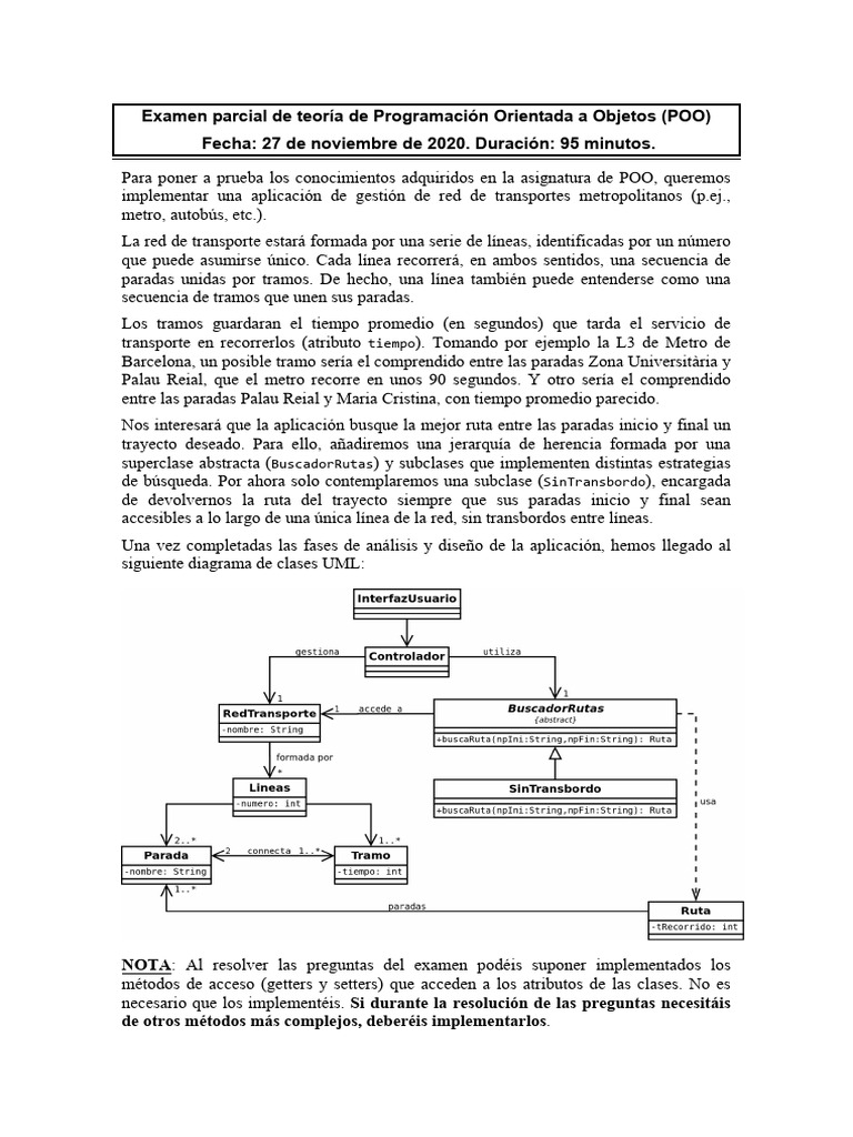 POO-Parcial-2020 2021 Q1 Enunciado | Descargar gratis PDF | Herencia (Programación Orientada a ...