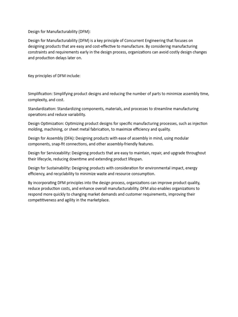 Design For Manufacturability | PDF