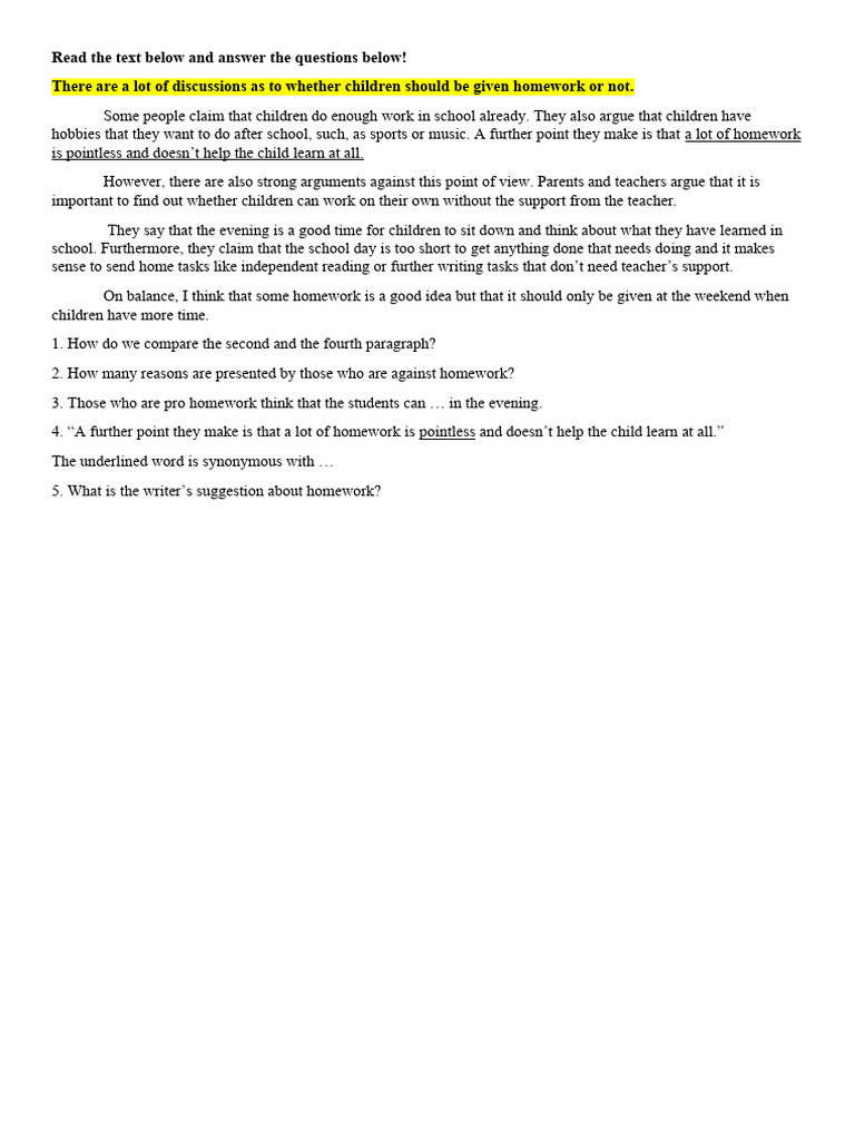 Read The Text Below and Answer The Questions Below | PDF | Wellness