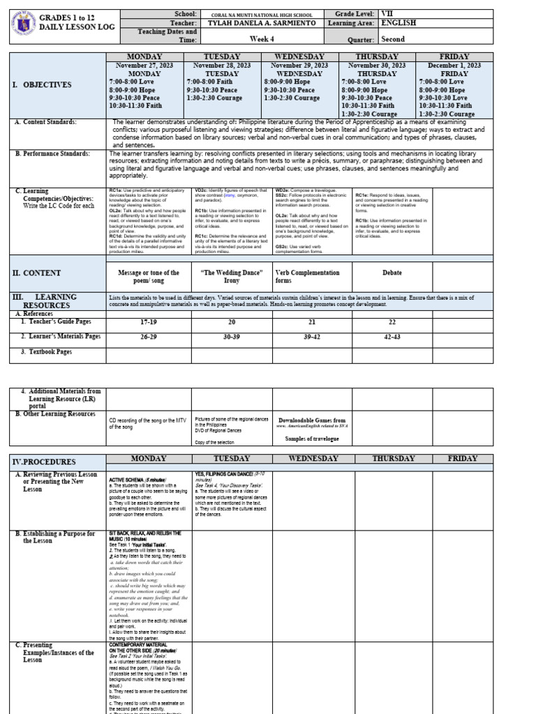 DLL - 2nd Quarter - wk4 | PDF