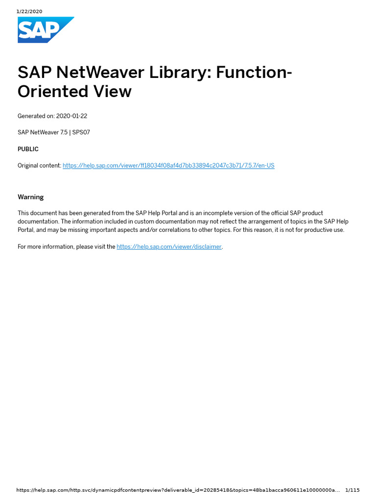 SAP NW Architecture | PDF