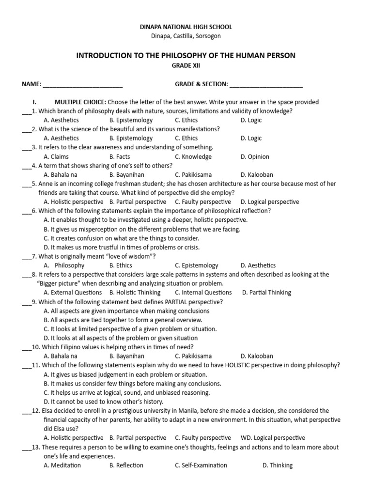 Philosophy Exam-12 (Autorecovered) | PDF | Knowledge | Thought