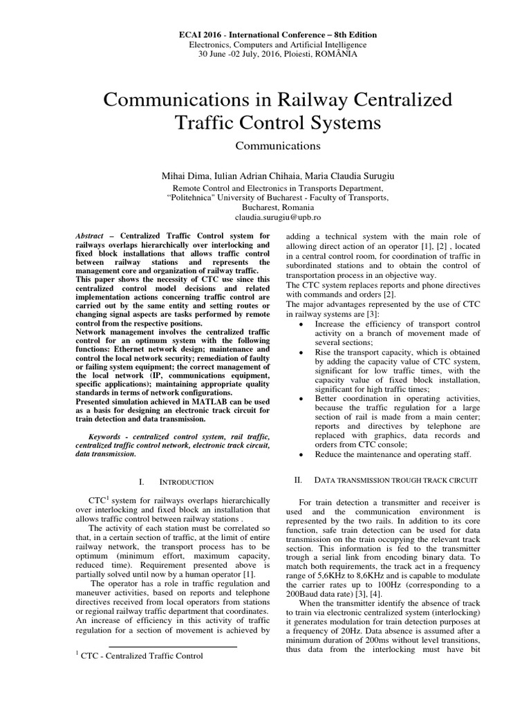 Communications in Railway Centralized Traffic Control Systems | PDF ... Communications in Railway Centralized Traffic Control Systems | PDF ...