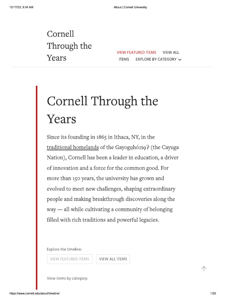 Cornell History | PDF