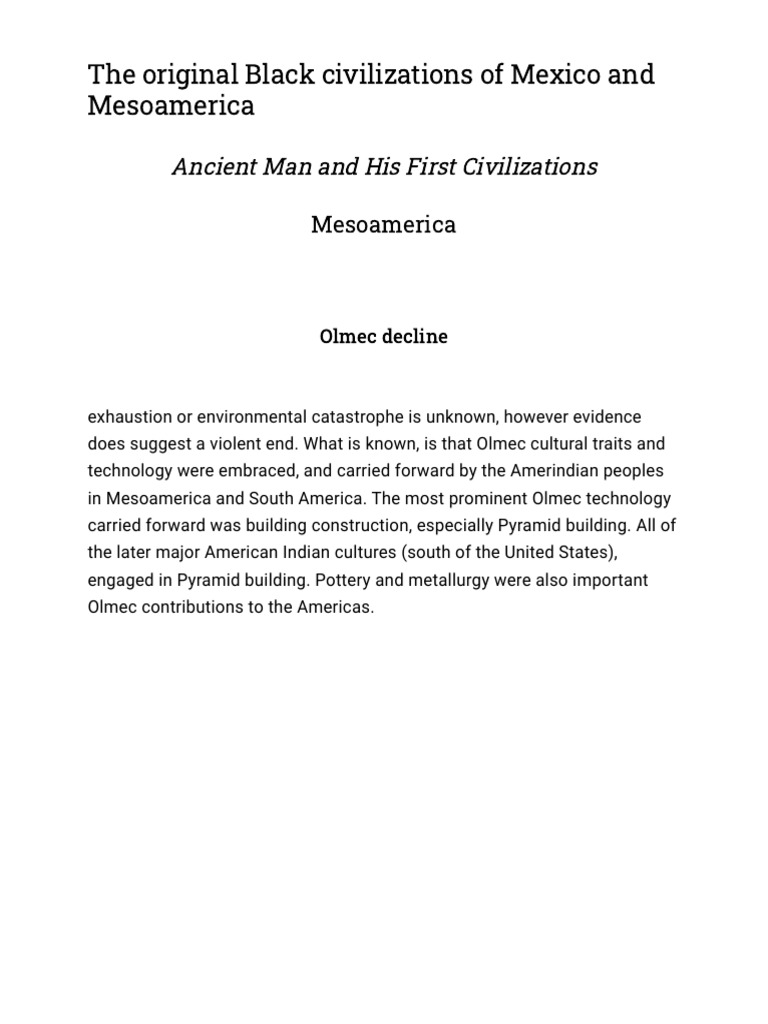 The original Black civilizations of Mexico and Mesoamerica | PDF | Maya ...