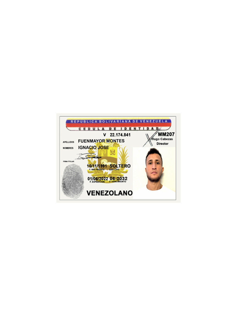 Cedula Venezolana Plantilla | PDF