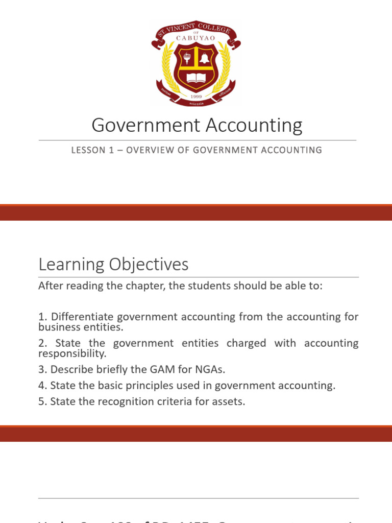 Government Accounting Lesson 1 | PDF | Financial Statement | Accounting