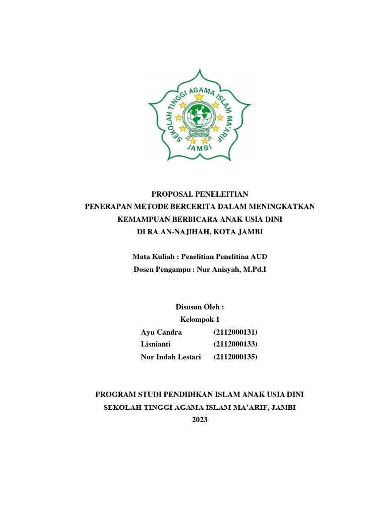 Proposal Metode Penelitian AUD | PDF
