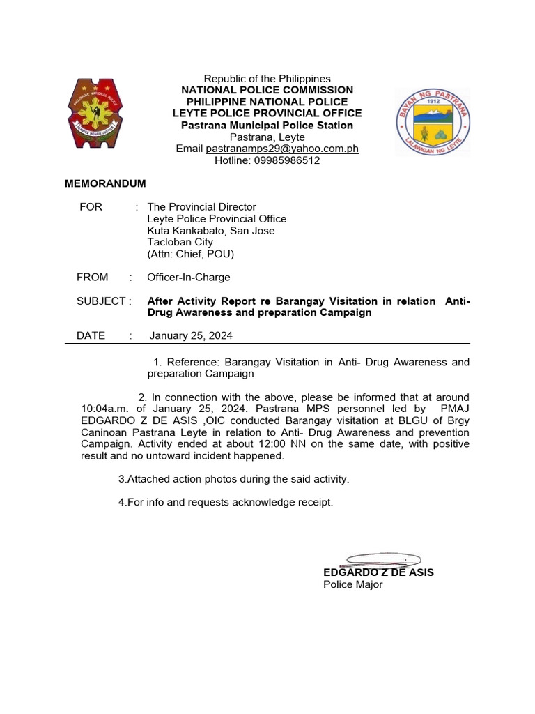 Anti-Drug Awareness Report: Pastrana | PDF | Social Science
