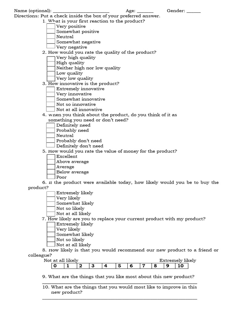 Product Testing Survey | PDF Product Testing Survey | PDF