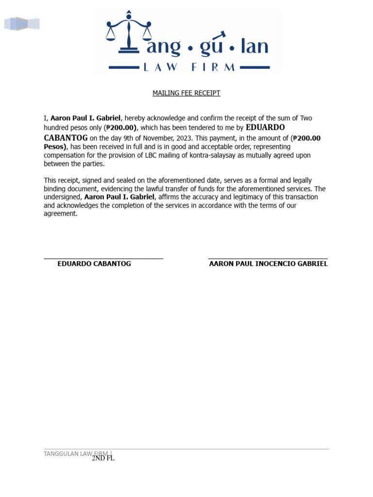 NOTARY FEE RECEIPT | PDF