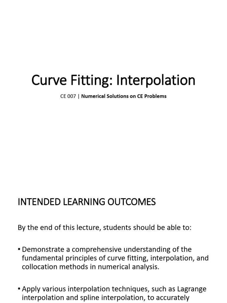 5b Curve Fitting Interpolation | PDF | Interpolation | Polynomial