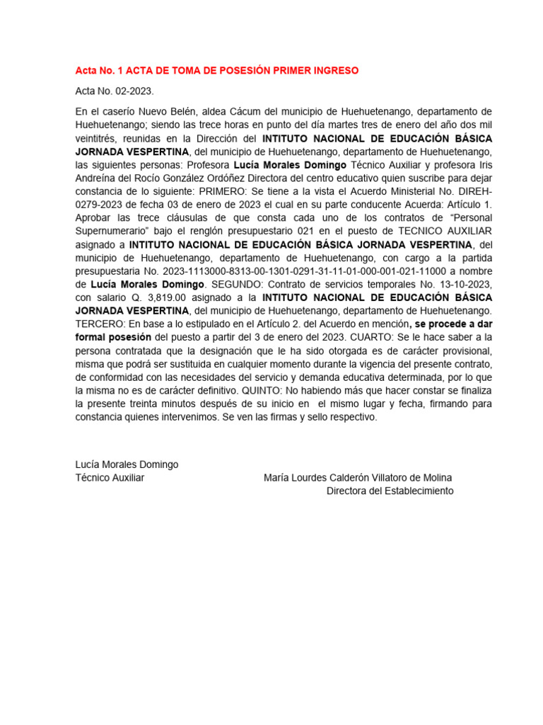 Actas 1 A La 8 Equipo 2 Administración | PDF | Política