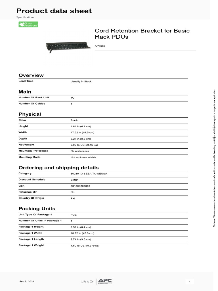 Cord Retention Bracket for PDUs | PDF