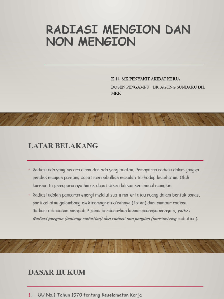 k14 Radiasi Mengion Dan Non Mengion | PDF
