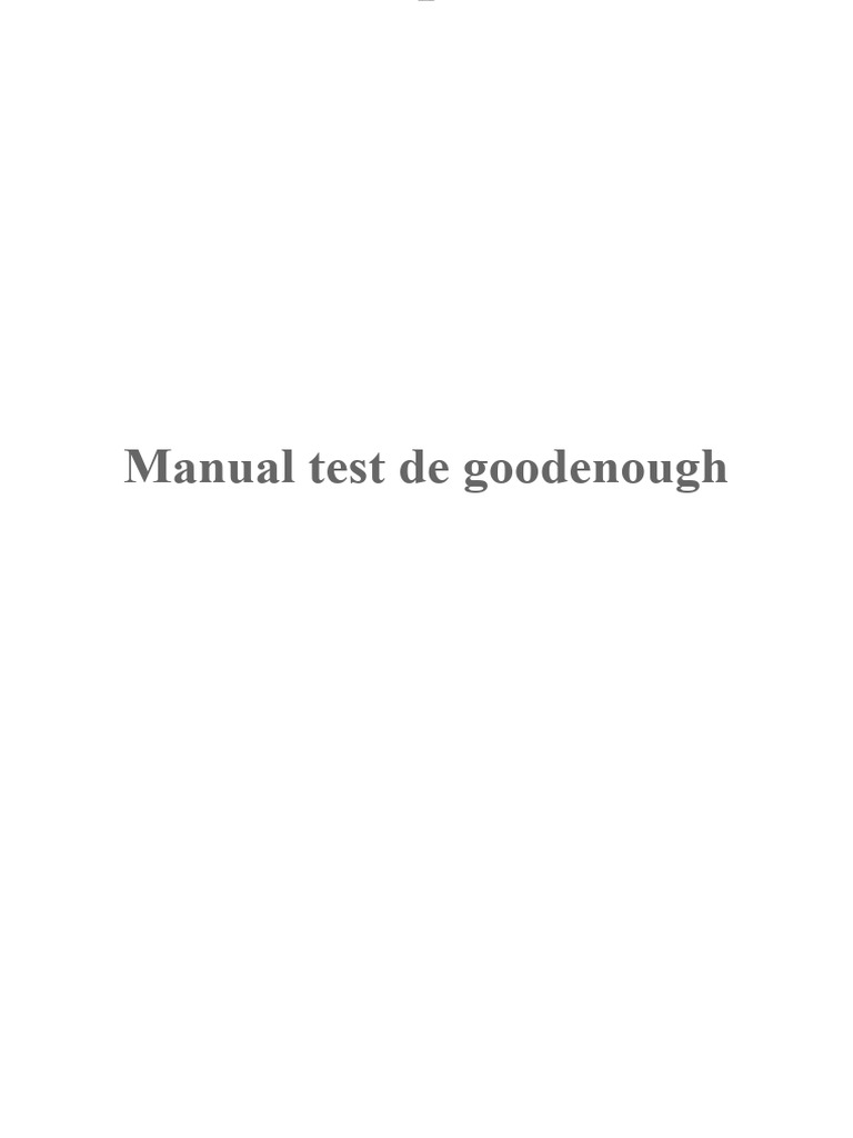 Manual del Test de Goodenough | PDF