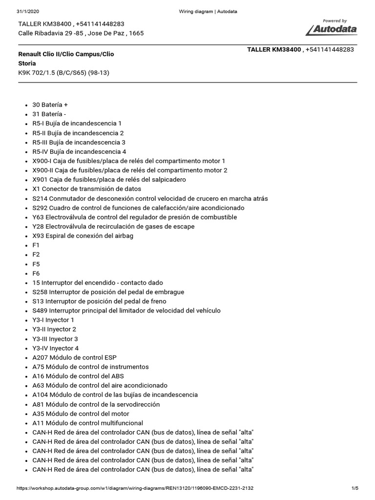 Manual Renault Clio 1.5 Dci Ecu DDCR 2001 2003 Pinout | PDF
