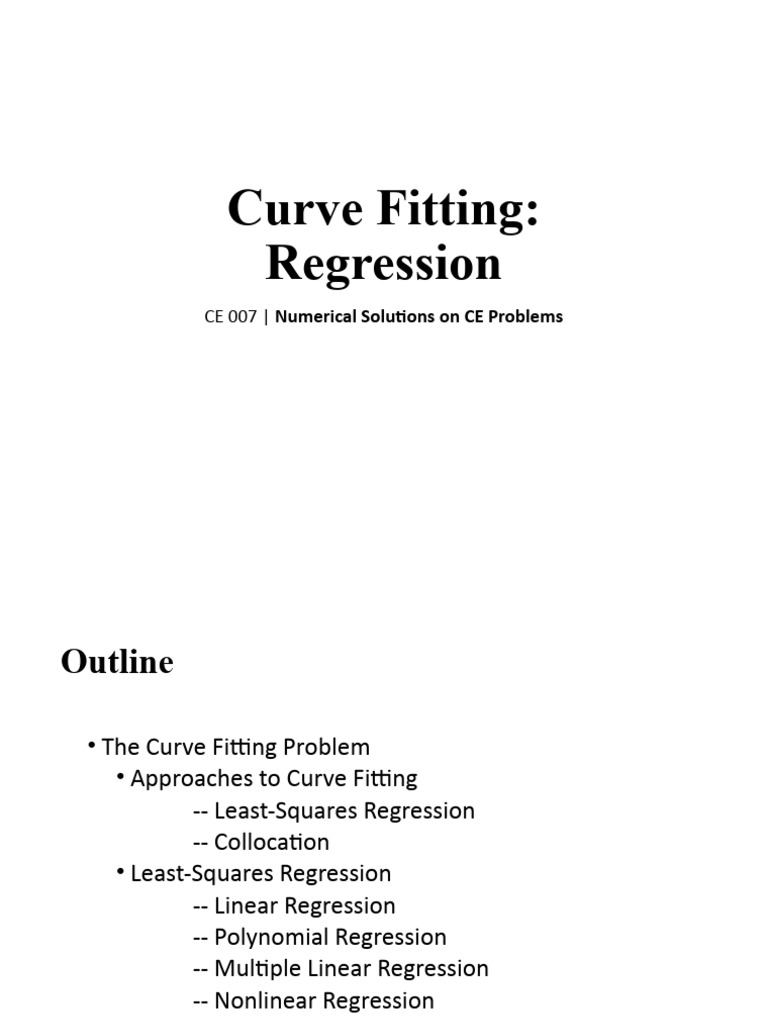 5a Curve Fitting Regression Pdf Regression Analysis Least Squares