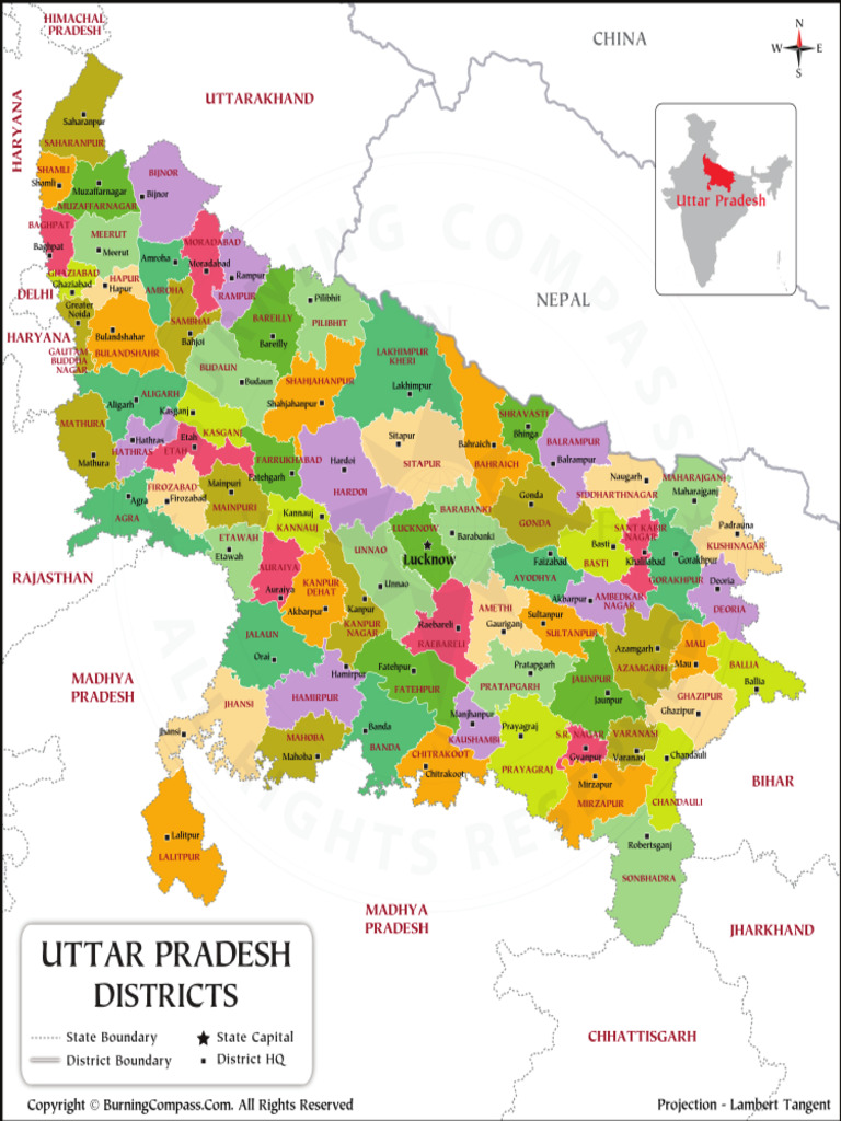 Uttar Pradesh District List Map Latest | PDF