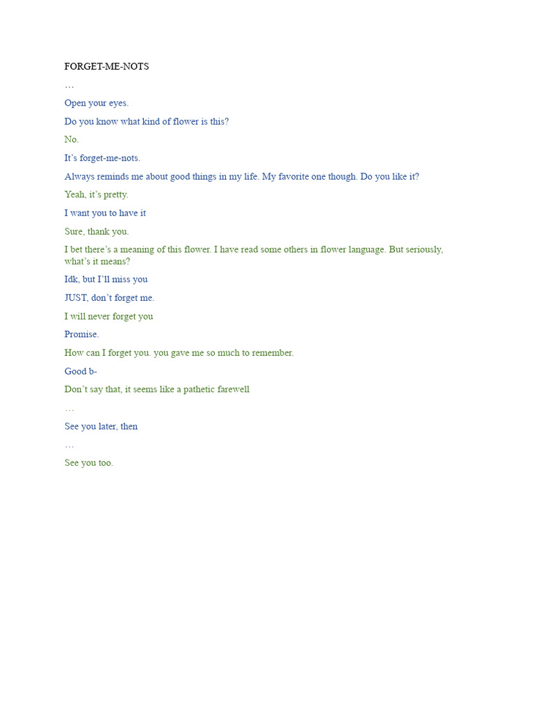 Forget Me Nots | PDF