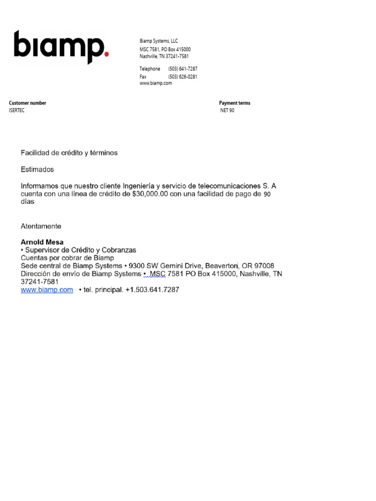 Biamp Systems Contact Information | PDF