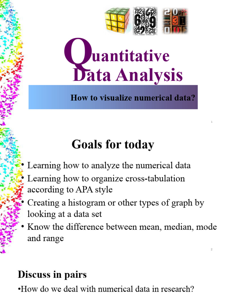 Quantatitive Data Analysis Pdf Histogram Mean