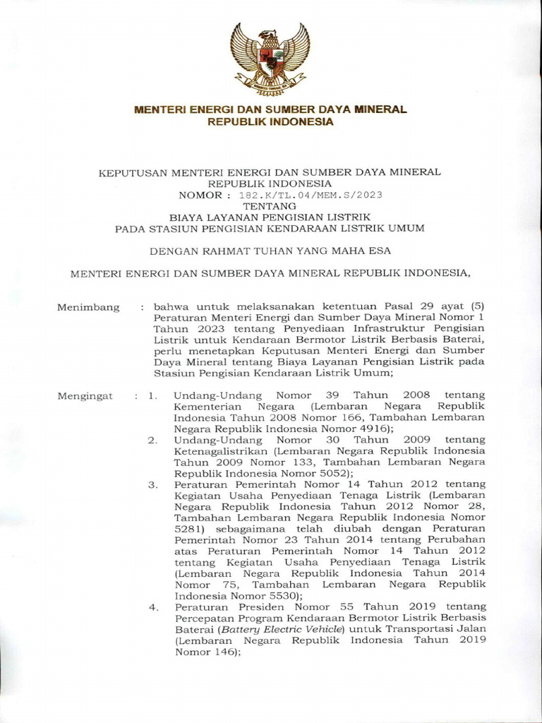Kepmen Esdm 182k TL04 MEM S 2023 | PDF