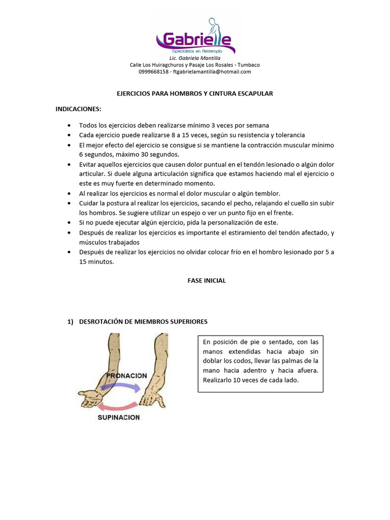 Ejercicios para Hombros y Escápulas | PDF | Hombro | Sistema ...