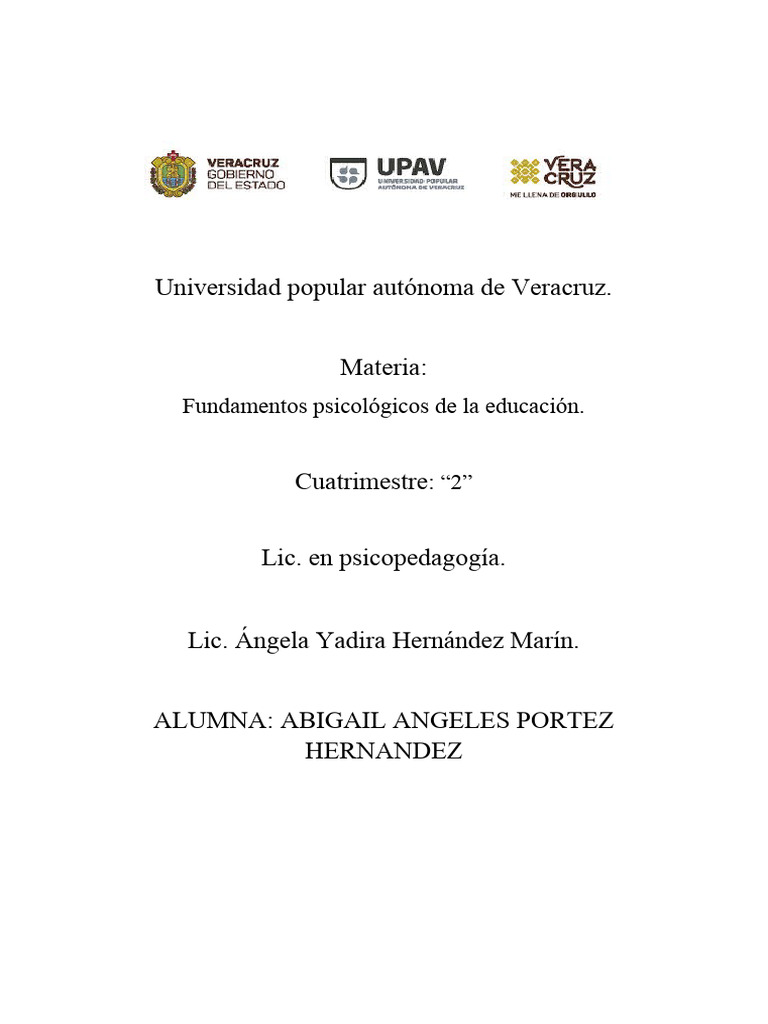 Actividad A Distancia Fundamentos Psicologicos de La Educacion 2 | PDF Actividad A Distancia Fundamentos Psicologicos de La Educacion 2 | PDF