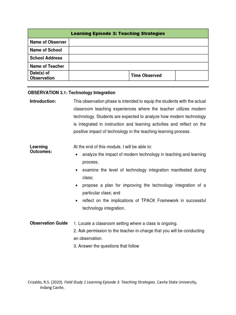 Learning Episode 3 Teaching Strategies | PDF
