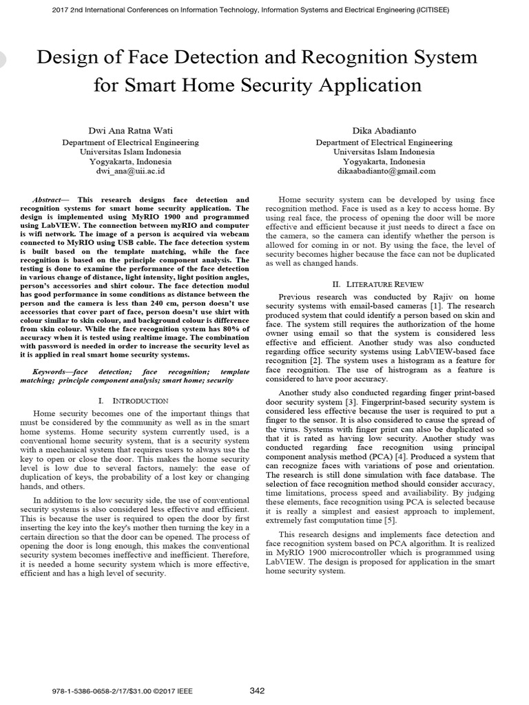 Design of face detection and recognition IEEE | PDF | Security Alarm ...