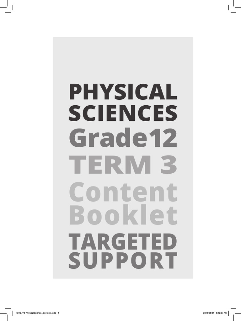 GR 12 Term 3 2019 Physical Sciences Content Booklet | PDF