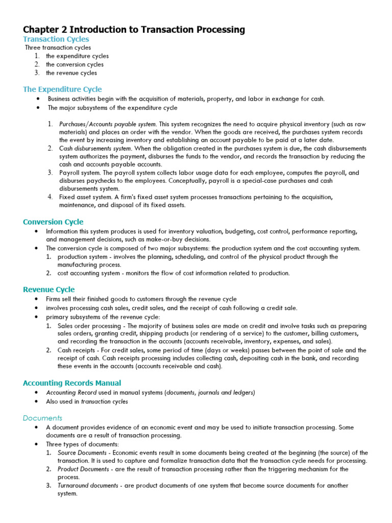 Chapter 2 Intro To Transaction Processing | PDF