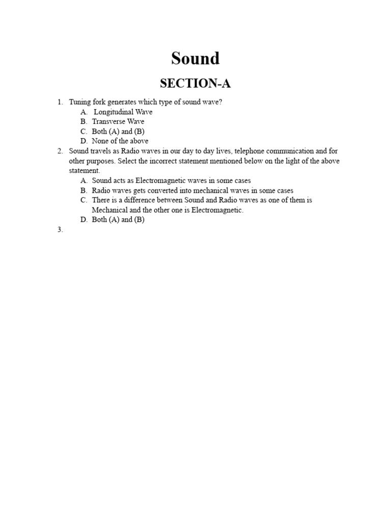 Sound Question Paper | PDF