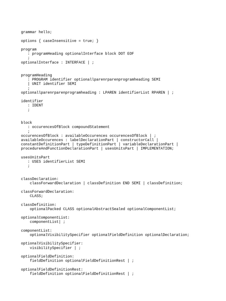 Grammar File | PDF | Constructor (Object Oriented Programming) | Programming