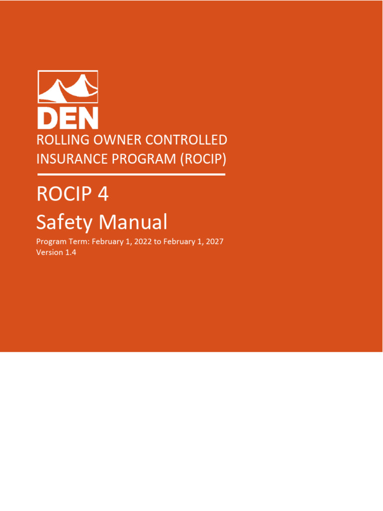 Den ROCIP4 Safety Manual | PDF | General Contractor | Employment