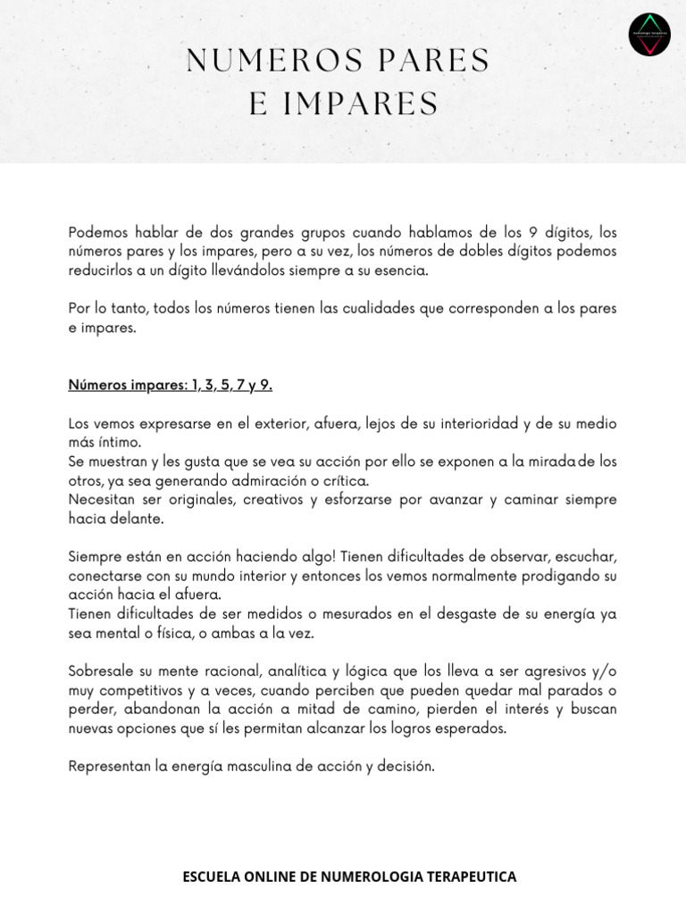 Pares e Impares EONT | PDF | Mente
