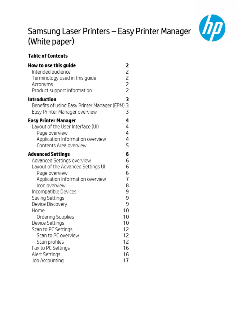 Easy Printer Manager Samsug HP | PDF | Ip Address | Icon (Computing)