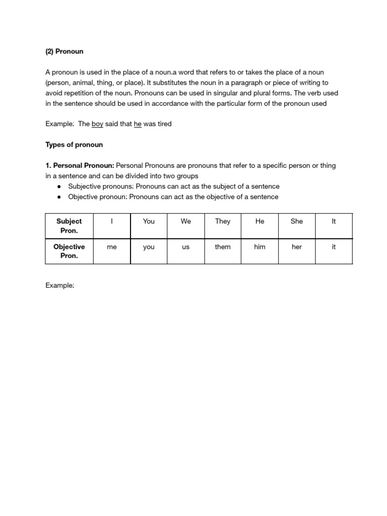 Pronoun Pdf Pronoun Noun