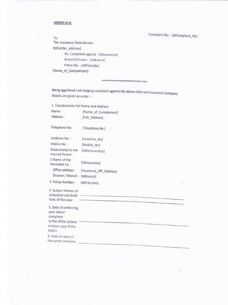 Annexure VI A For Customer | PDF