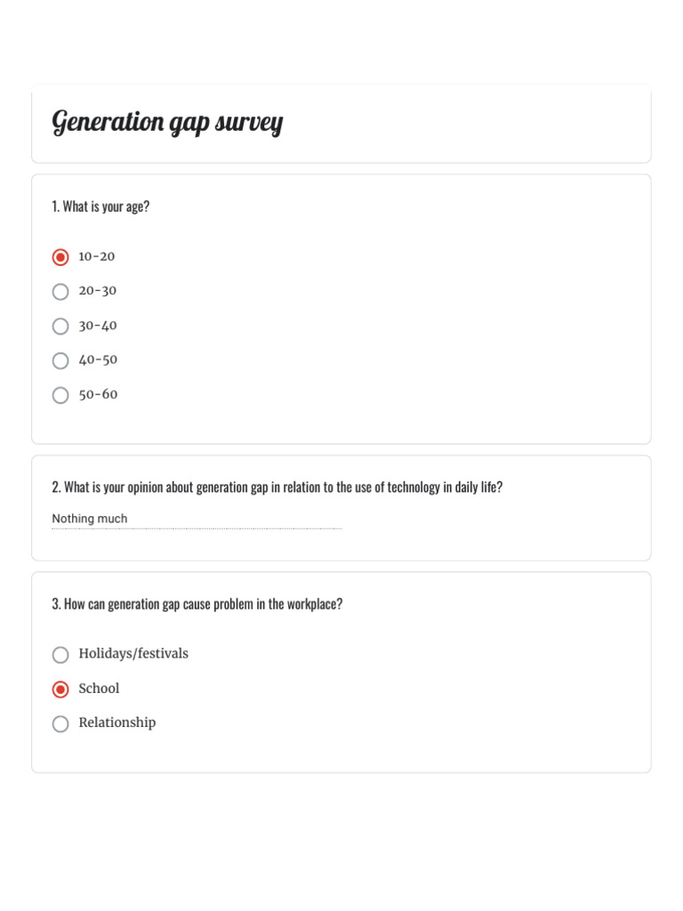 Generation Gap Survey | PDF