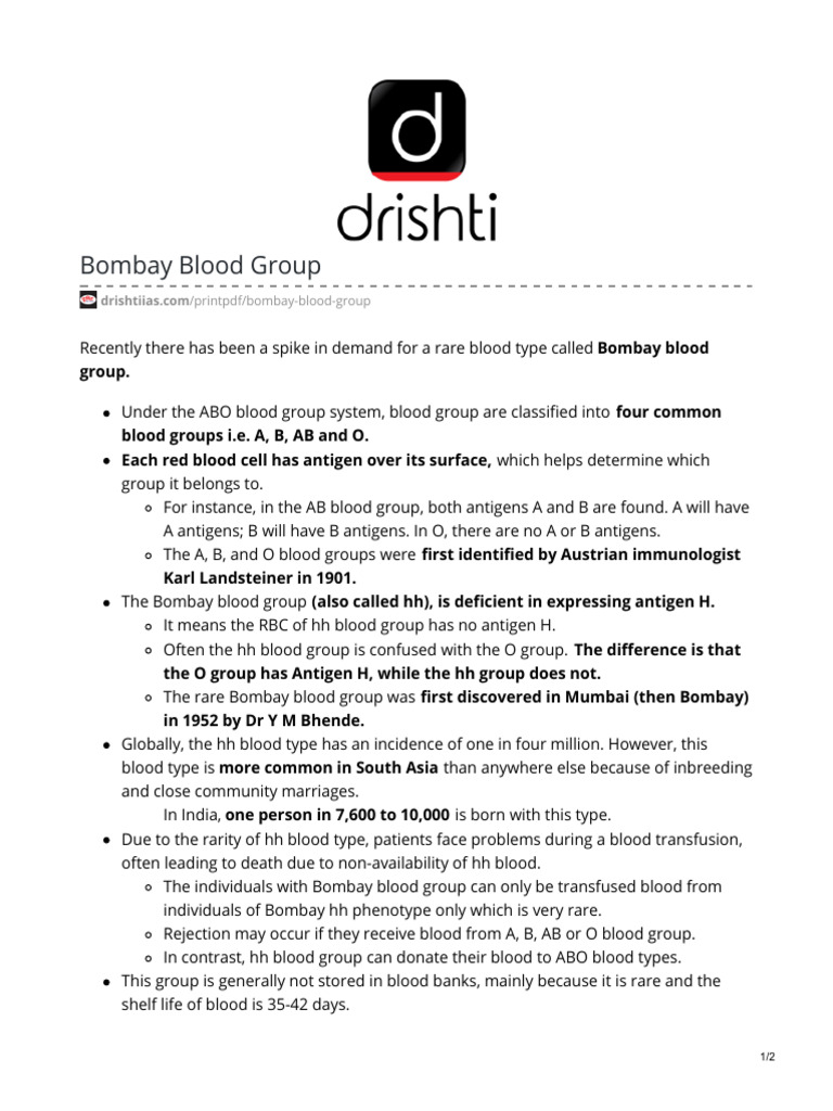 Bombay Blood Group | PDF