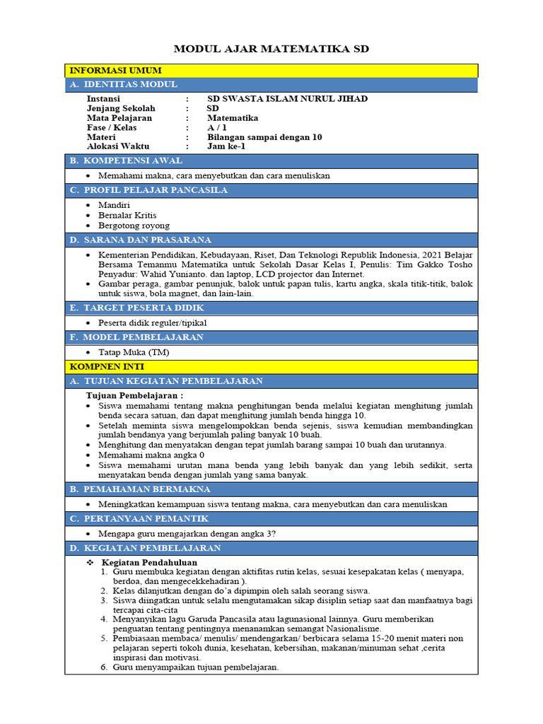 BAB 1 - MM Kls 1 | PDF