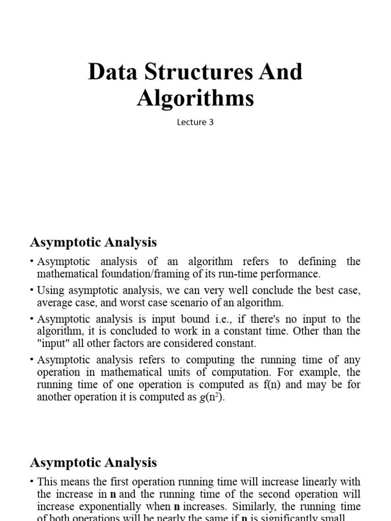 Lecture 3 Asymptotic Notations | PDF