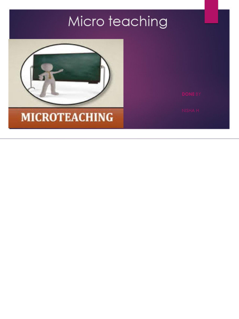 Micro Teaching | PDF