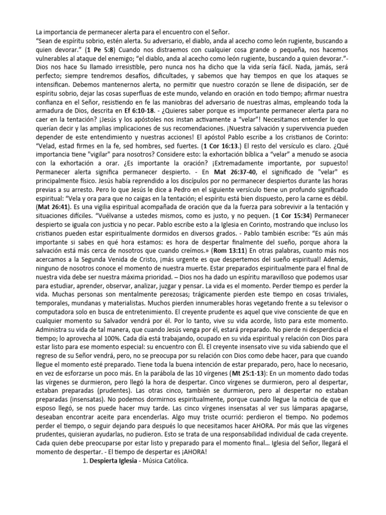 La Importancia de Estar Alerta | PDF