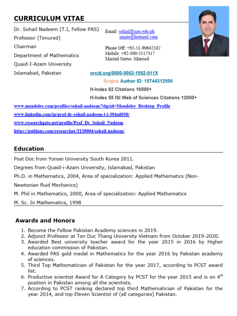 CV Sohail 12 01 2021 | PDF | Fluid Dynamics | Heat Transfer