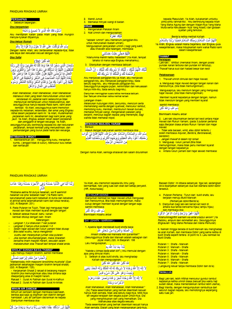 Panduan Ringkas Ibadah Umrah | PDF