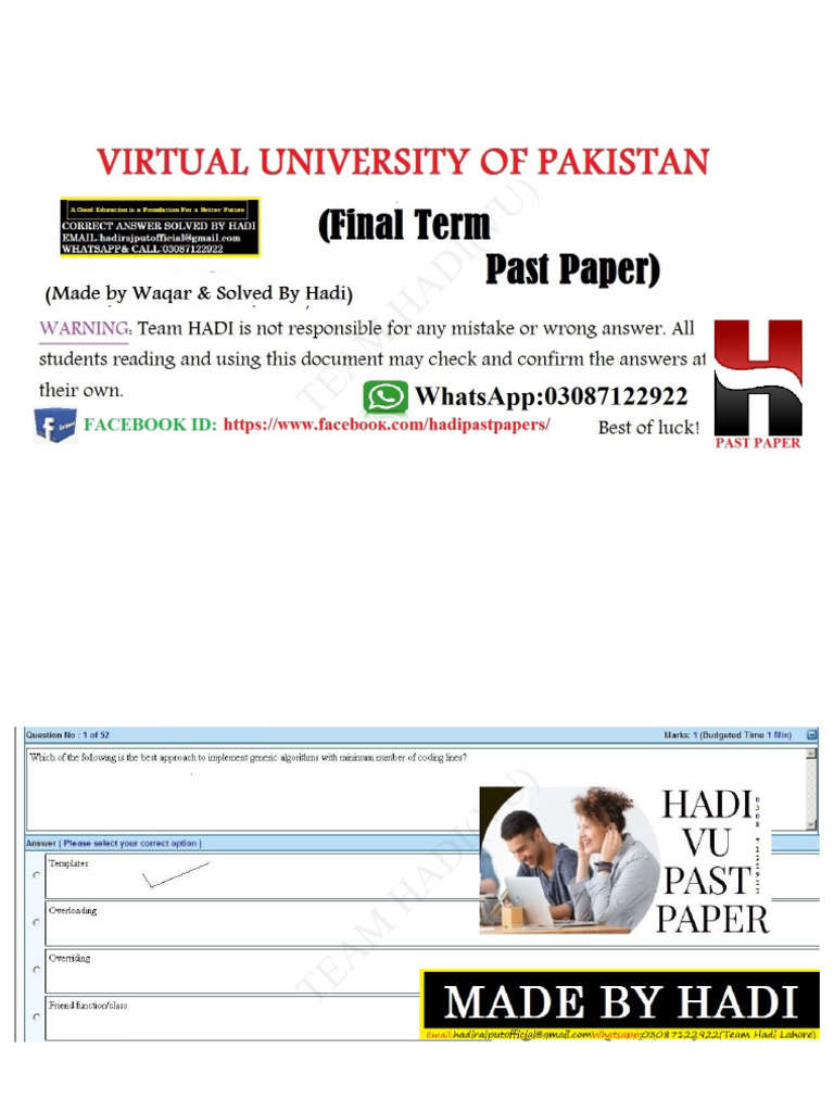 Cs304 Final Term File 5 Solved by Team Hadi | PDF Cs304 Final Term File 5 Solved by Team Hadi | PDF