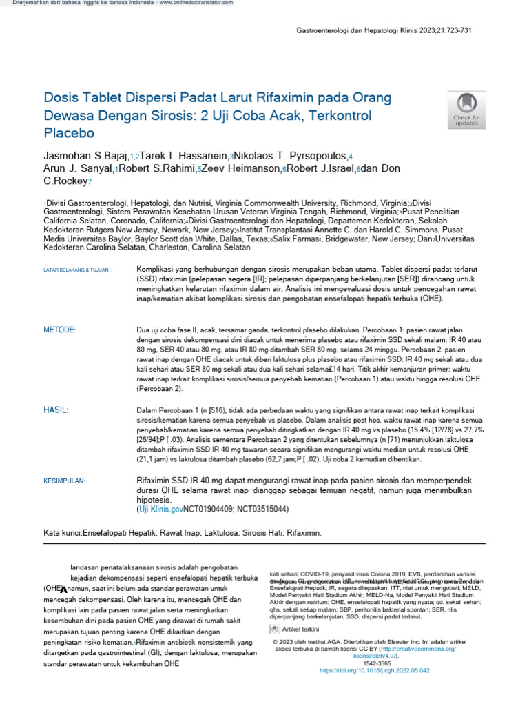Dosing Of Rifaximin Soluble Solid Dispersion Tablets In En Id Pdf